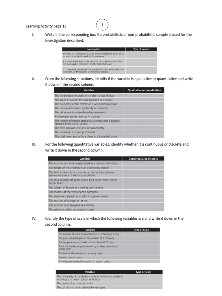 Learning Activities Stage 1 | PDF