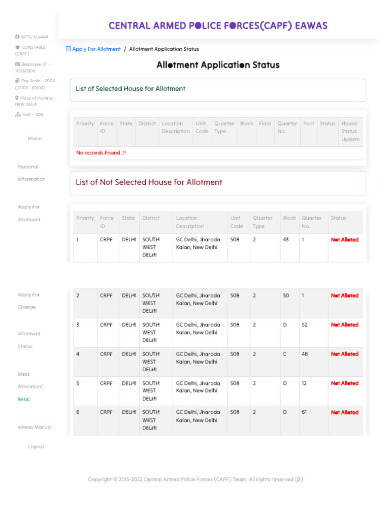 E Awas Not Allotment | PDF | Legal Action | National Security