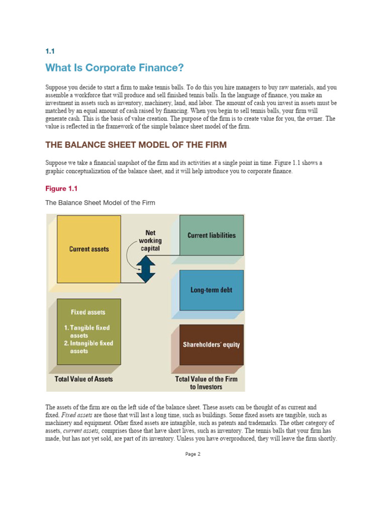 Corporate Finance 1 | PDF | Balance Sheet | Equity (Finance)