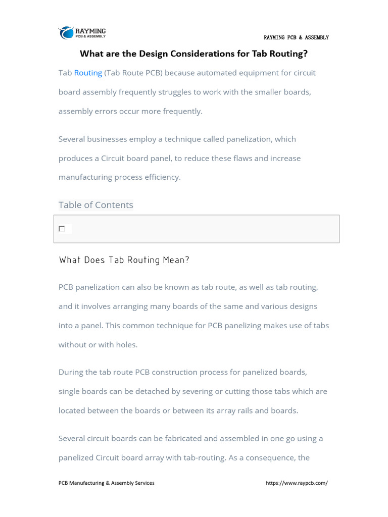 What Are The Design Considerations For Tab Routing | PDF | Printed ...