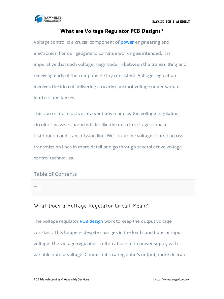 What Are Voltage Regulator PCB Designs | PDF | Printed Circuit Board ...