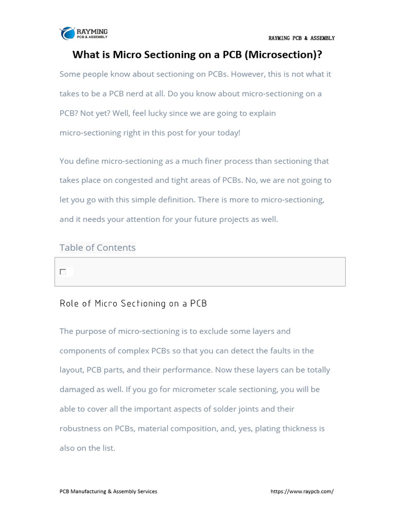 What Is Micro Sectioning On A PCB (Microsection) | PDF