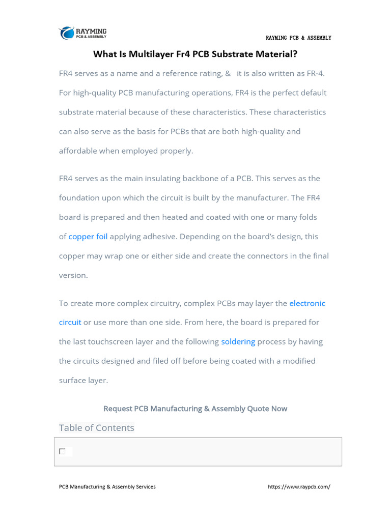 What Is Multilayer Fr4 PCB Substrate Material | PDF | Printed Circuit ...