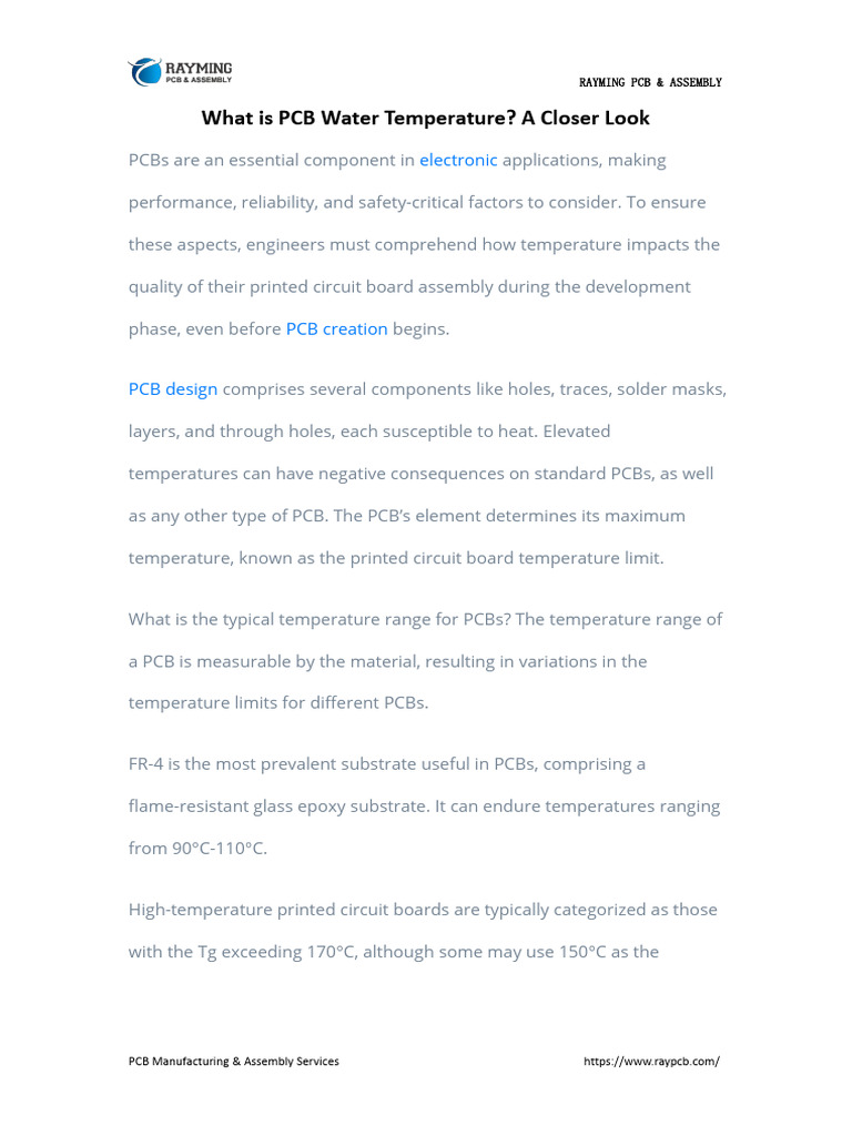 What Is PCB Water Temperature A Closer Look | PDF | Printed Circuit ...