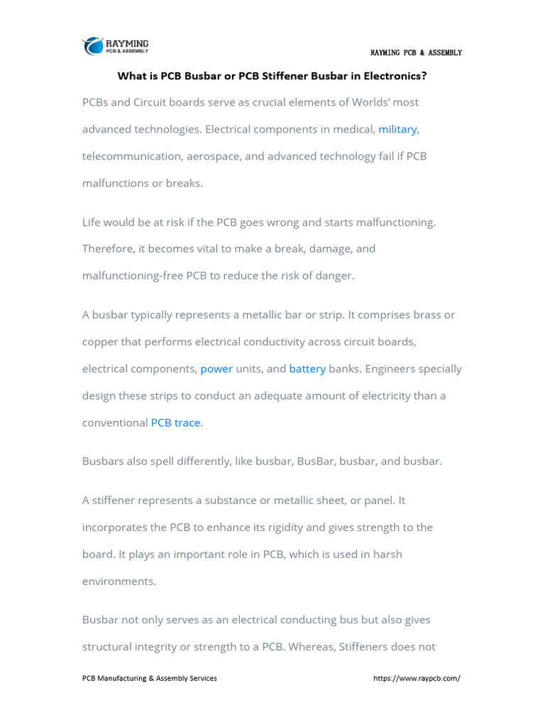 What Is PCB Busbar or PCB Stiffener Busbar in Electronics | PDF ...