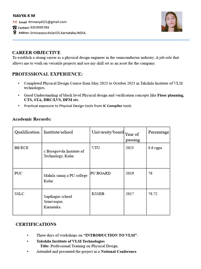 Navya K M Updated Resume | PDF | Cognition | Learning