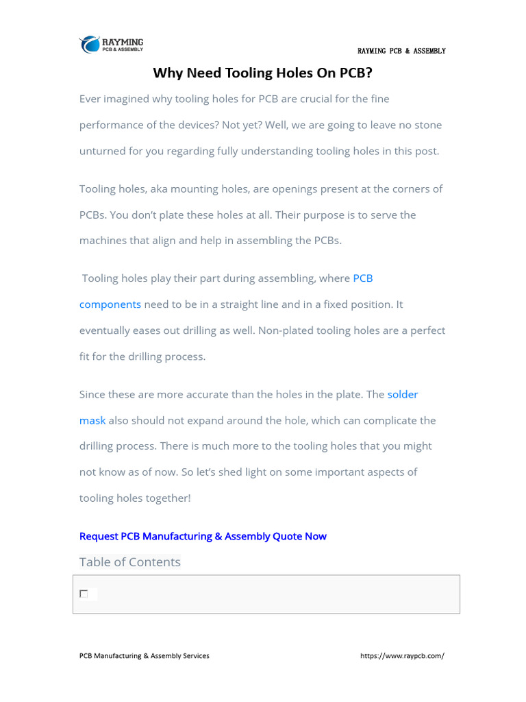 PCB Tooling Holes Explained | PDF | Printed Circuit Board | Electronic ...