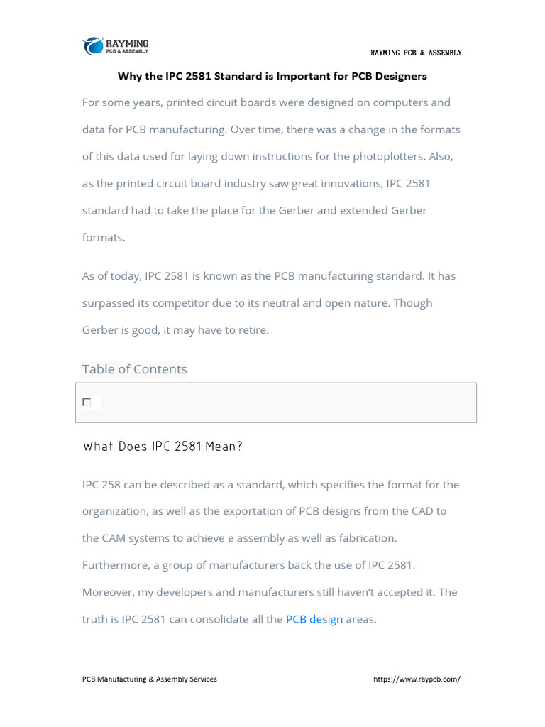 Why The IPC 2581 Standard Is Important For PCB Designers | PDF ...