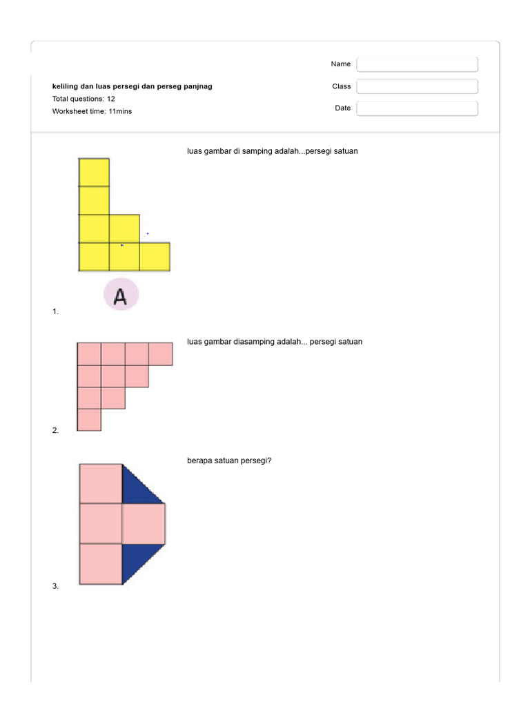 Keliling Dan Luas Persegi Dan Perseg Panjnag - Quizizz | PDF