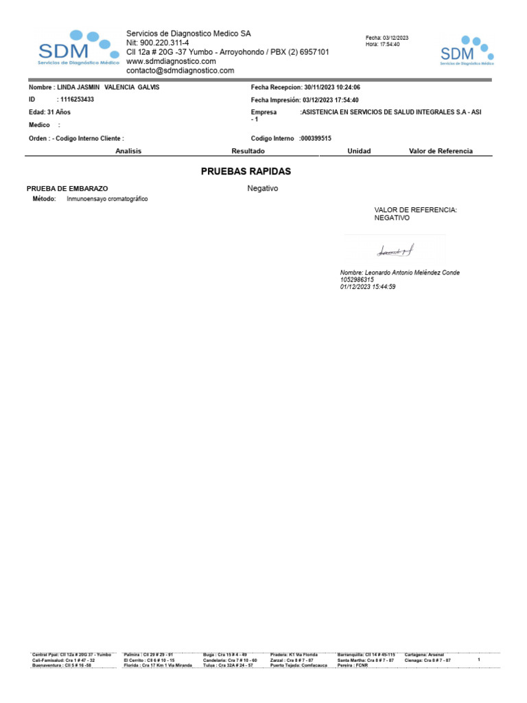 Pruebas Rapidas | PDF