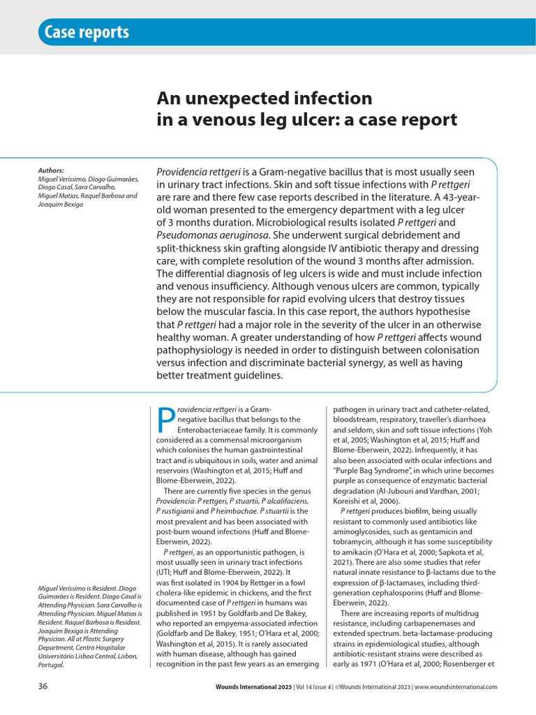 An Unexpected Infection in A Venous Leg Ulcer. A Case Report. 2023 ...