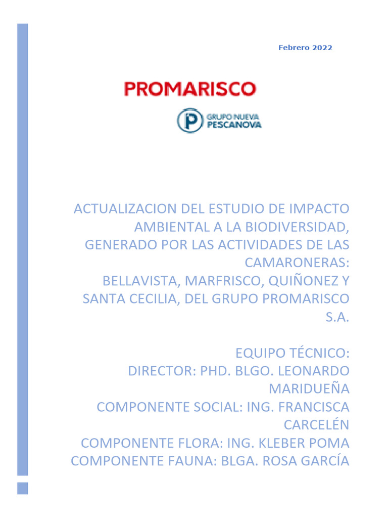 BEIA - PROMARISCO Local | Descargar gratis PDF | Ecosistema | Ecuador