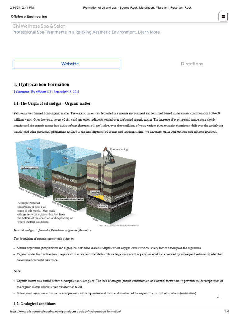 Formation of Oil and Gas - Source Rock, Maturation, Migration ...