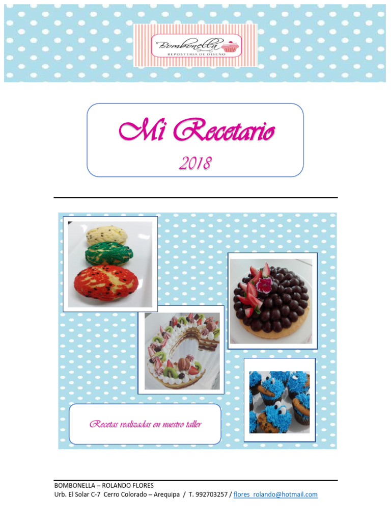 Mi Recetario - 2018 | PDF | Postres | Crema