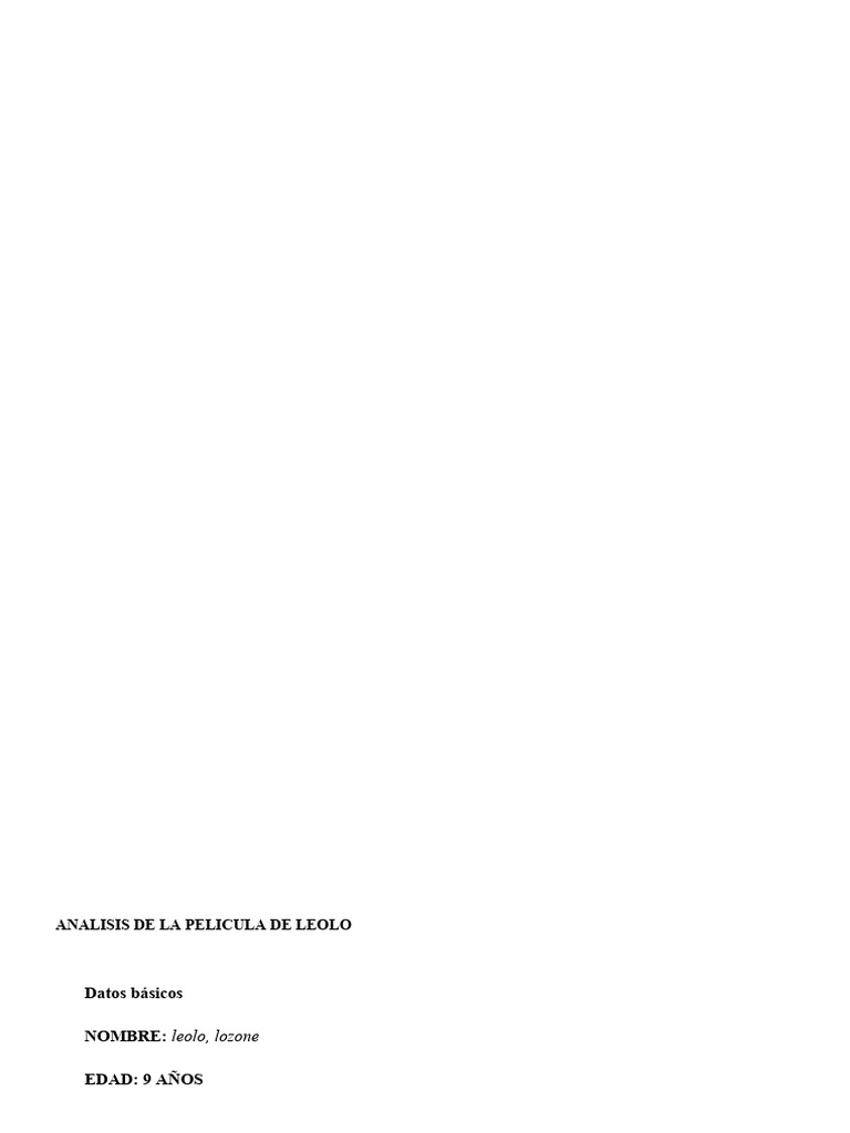 Análisis de Léolo y la esquizofrenia familiar | PDF