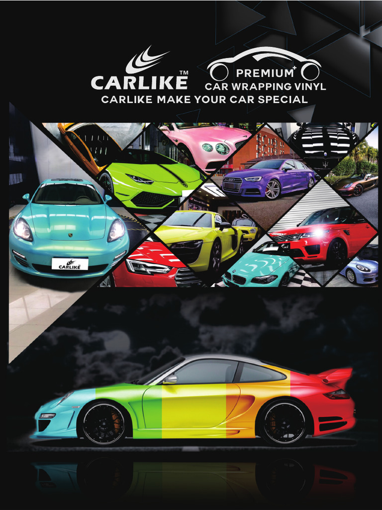 CARLIKE Premium Car Wrapping Vinyl Catalogue | PDF | Adhesive | Polyvinyl Chloride