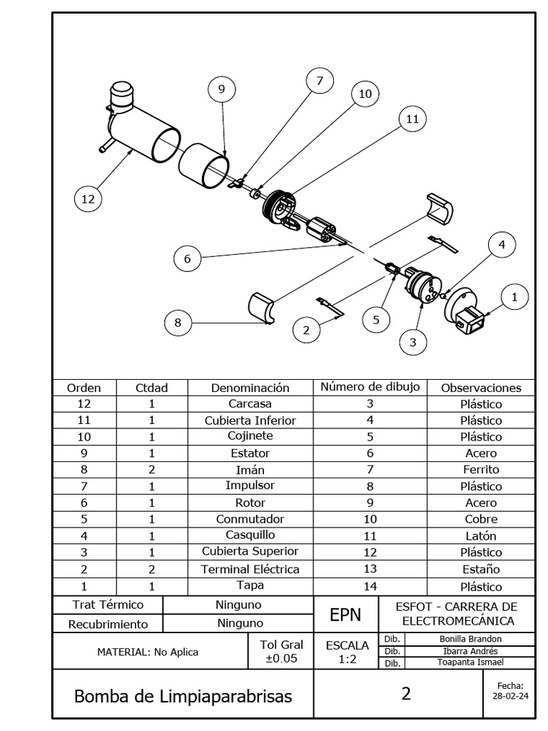 Plano de Explosión | Descargar gratis PDF | Materiales | Electromagnetismo