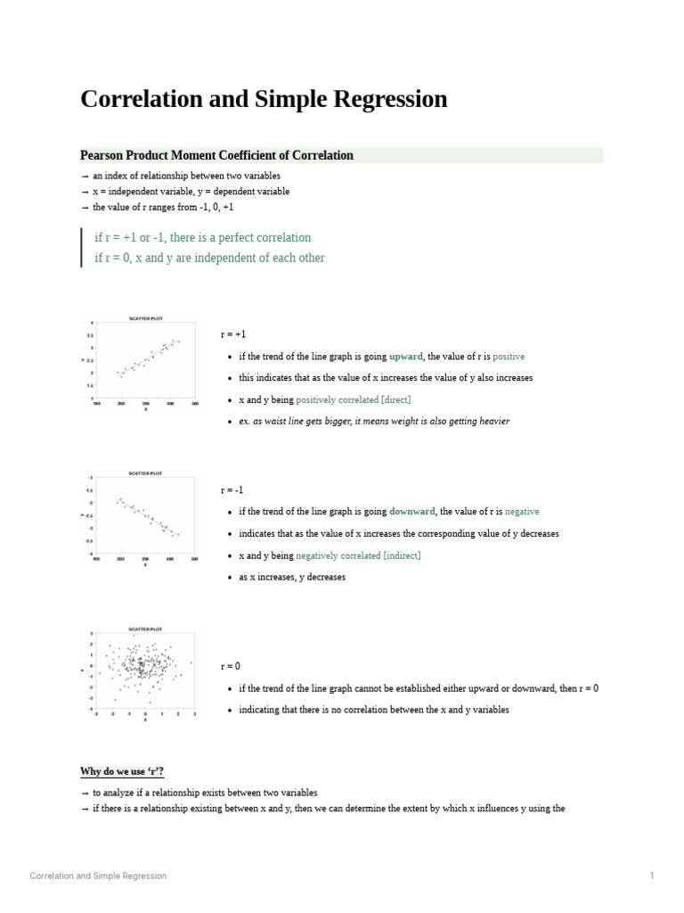 Correlation and Simple Regression | PDF | Coefficient Of Determination | Regression Analysis