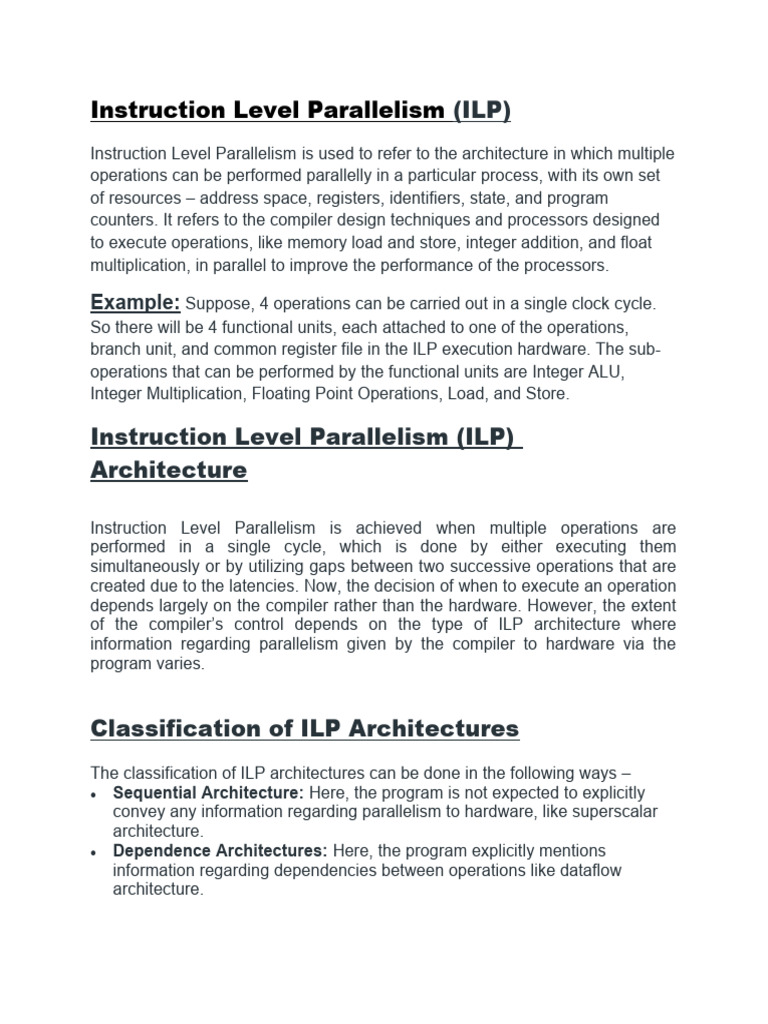 Instruction Level Parallelism | PDF | Parallel Computing | Central Processing Unit