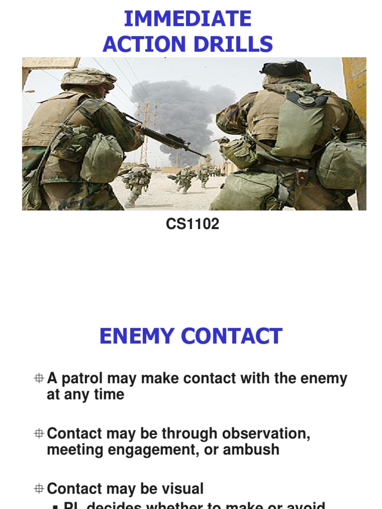 Immediate Action Drills - Lesson Plan | PDF | Ambush | Military Operations