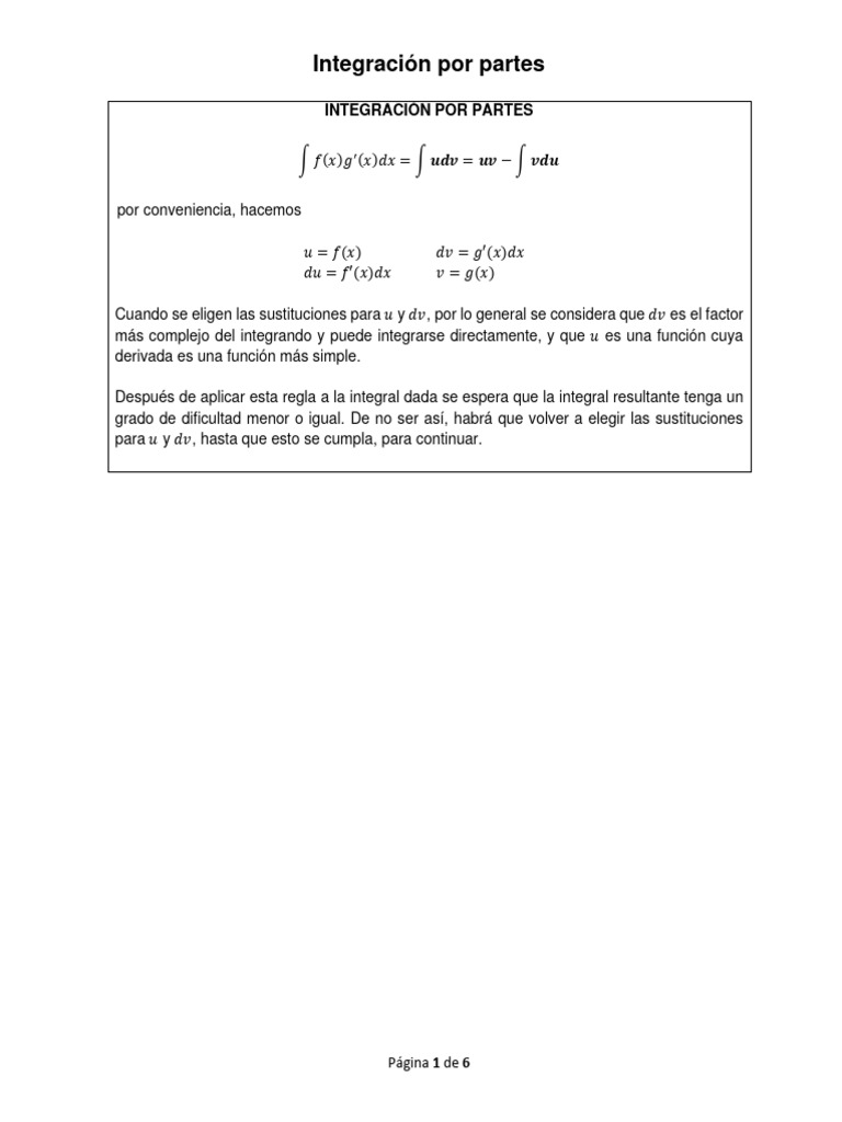 01 ADA 2. Integración Por Partes | PDF | Integral | Funciones ...