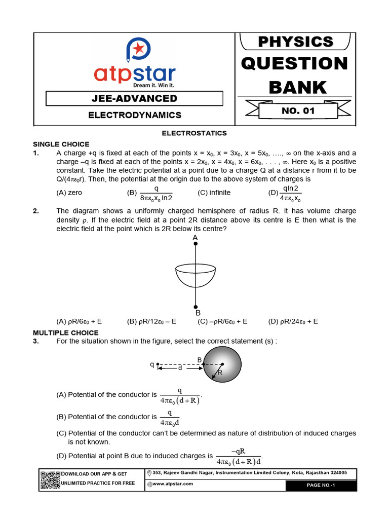 Electrodynamics Advanced Level QB Physics | Download Free PDF | Capacitor | Capacitance