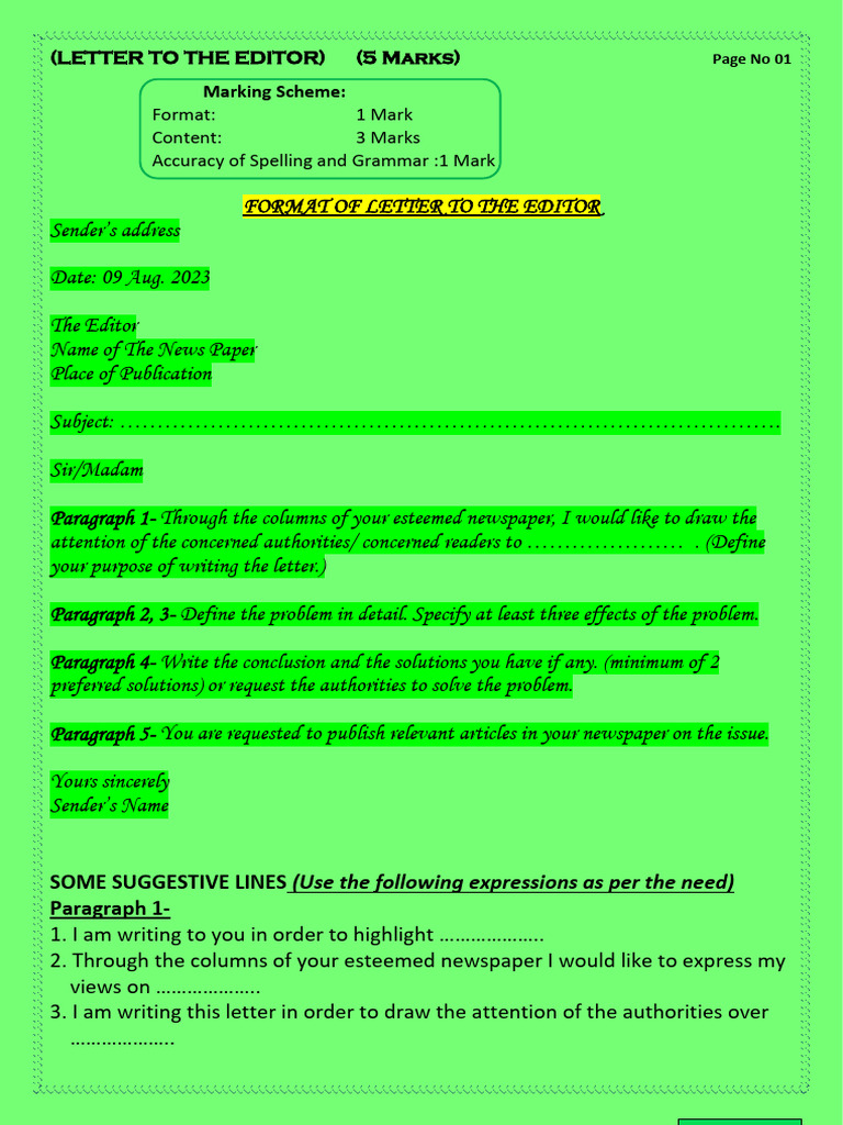 Letter to the Editor Format Guide | PDF