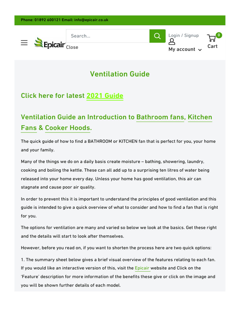 Ventilation Guide | PDF
