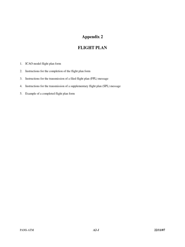 Guide du Plan de Vol ICAO | PDF | Aviation | Aérospatiale