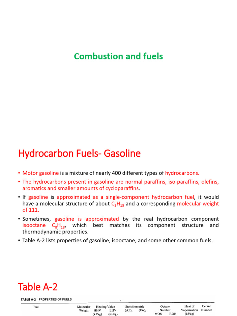 Combustion&Fuels | PDF | Alkane | Gasoline