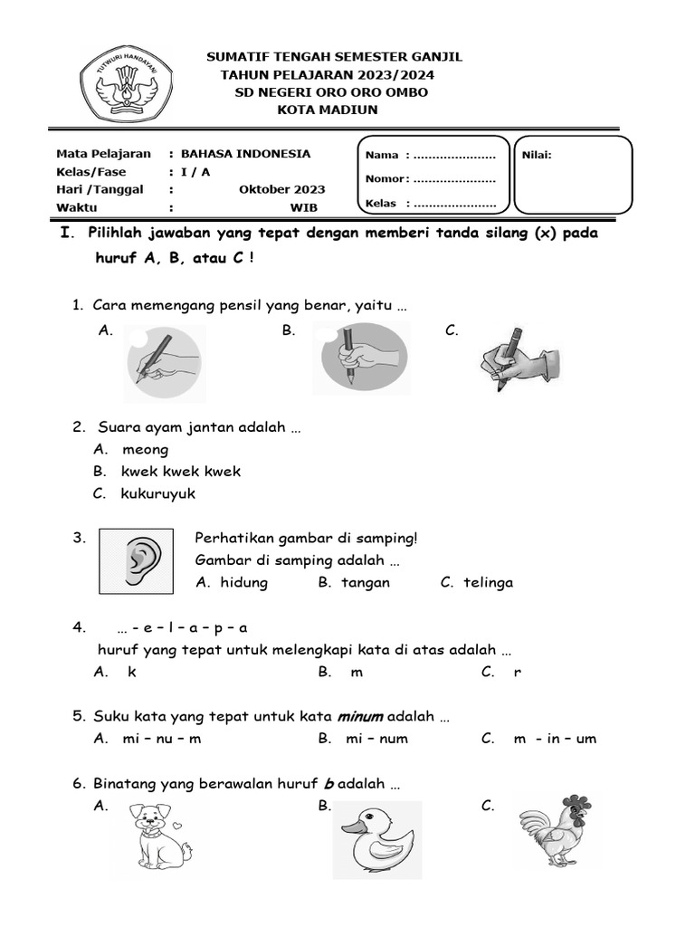 STS SMT 1 Bahasa Indonesia | PDF