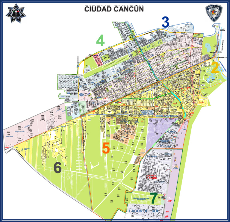 MAPA CANCUN 2018 - SECTORIZADO Con bordes-VIMPRIM | PDF