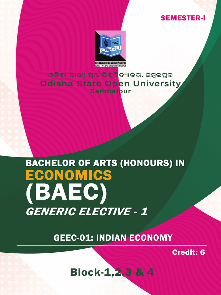 GE-01 Economy Book, University | PDF | Economic Growth | Economy Of India