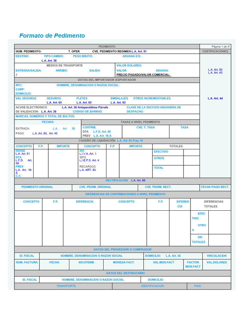 Formato de Pedimento | PDF