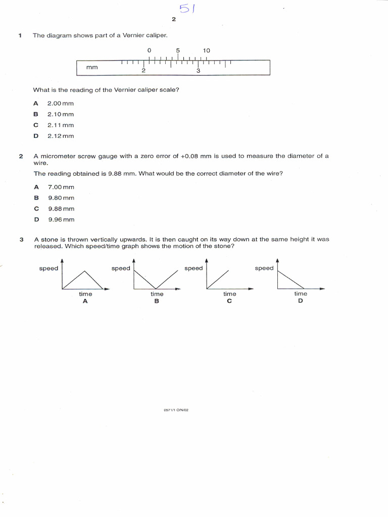 2002 Bgcse Physics Paper 1 | PDF