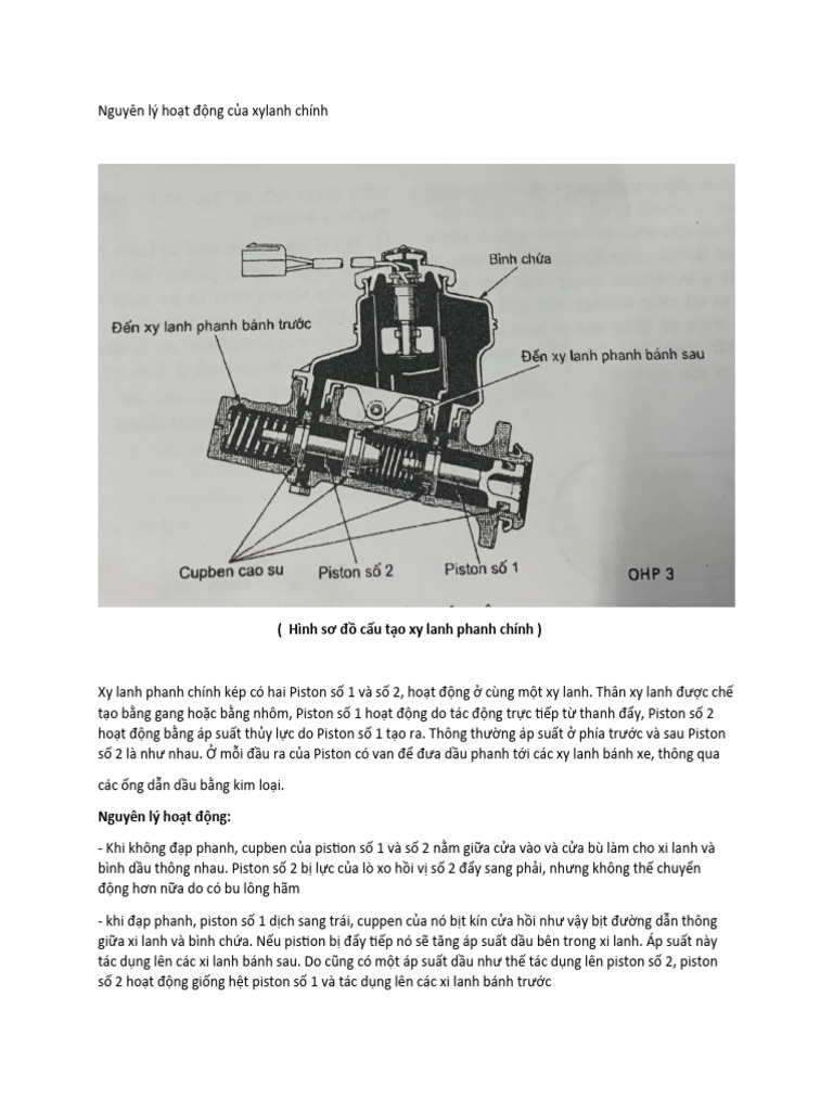 Nguyên Lý Ho T Đ NG C A Xylanh Chính | PDF