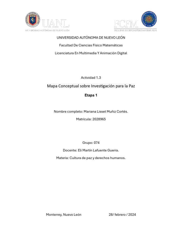 GI - Act 1.3 Mapa Conceptial Sobre La Investigación para La Paz | PDF | Paz | Pacifismo