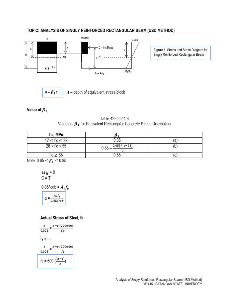 Module - Analysis of Singly Reinforced Rectangular Beam | PDF