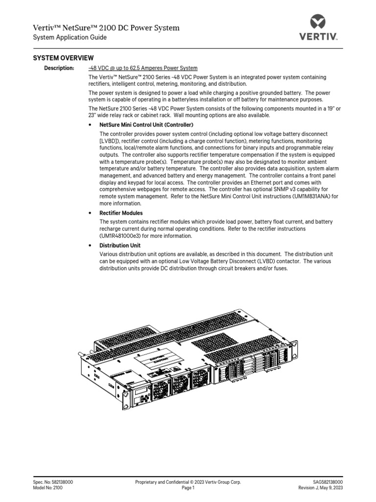 Sag582138000 Netsure 2100 Series System Application Guide | PDF