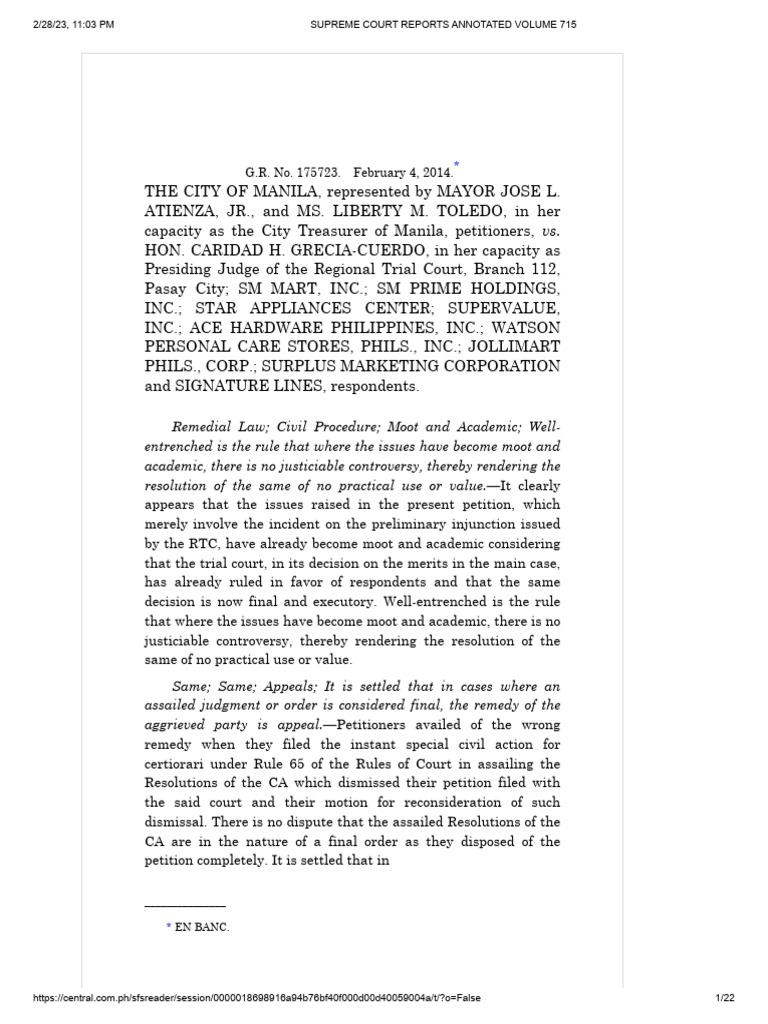 City of Manila v. Judge Cuerdo | PDF