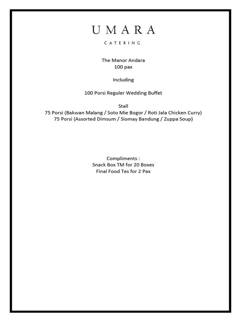 The Manor Andara (Umara) | PDF | Food And Drink | Western Cuisine