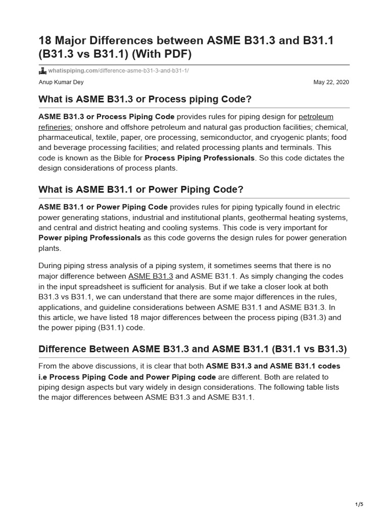 18 Major Differences Between ASME B313 and B311 B313 Vs B311 With PDF | PDF