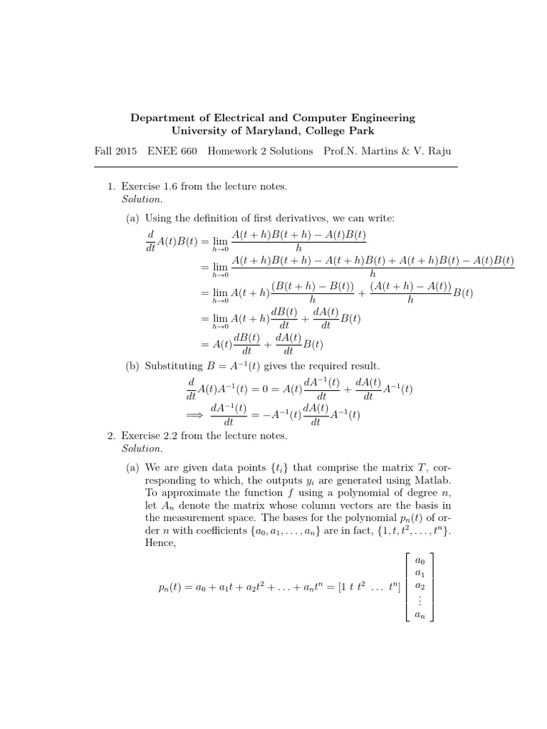 hw2 Sol | PDF | Basis (Linear Algebra) | Polynomial