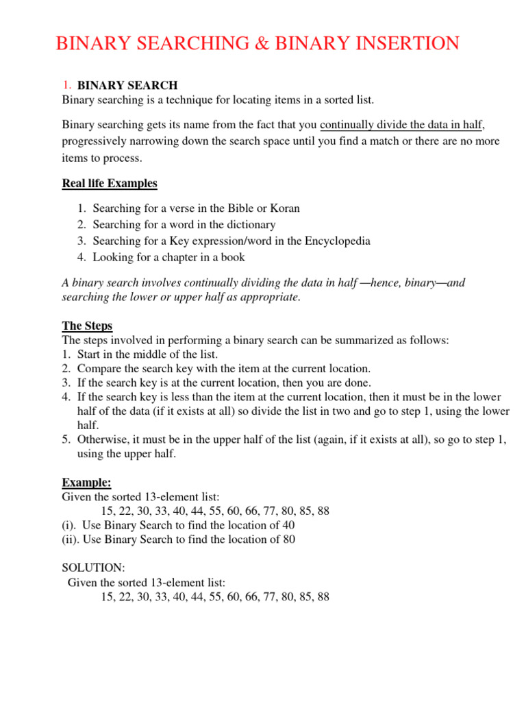 Binary Search | PDF | Computer Data | Data Management
