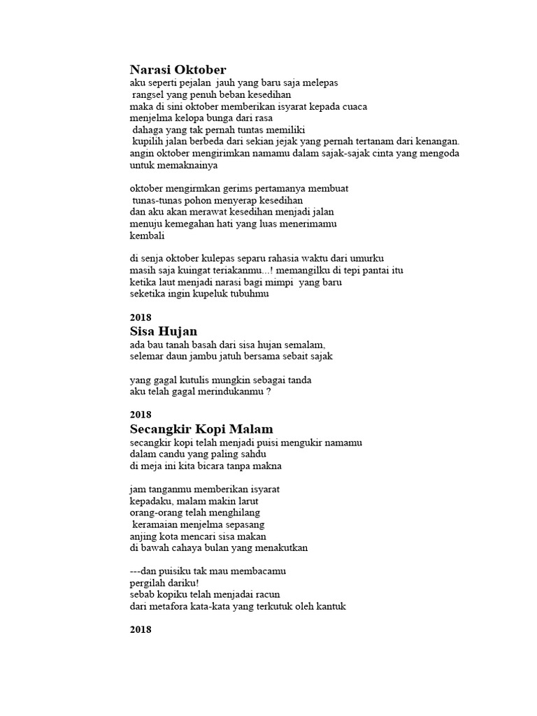 Puisi Cinta dan Kesedihan Anang Kurniawan | PDF | Puisi | Fiksi Umum