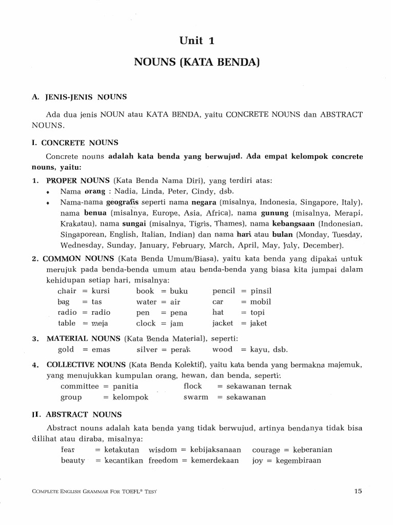 Unit 1-5 Nouns | PDF