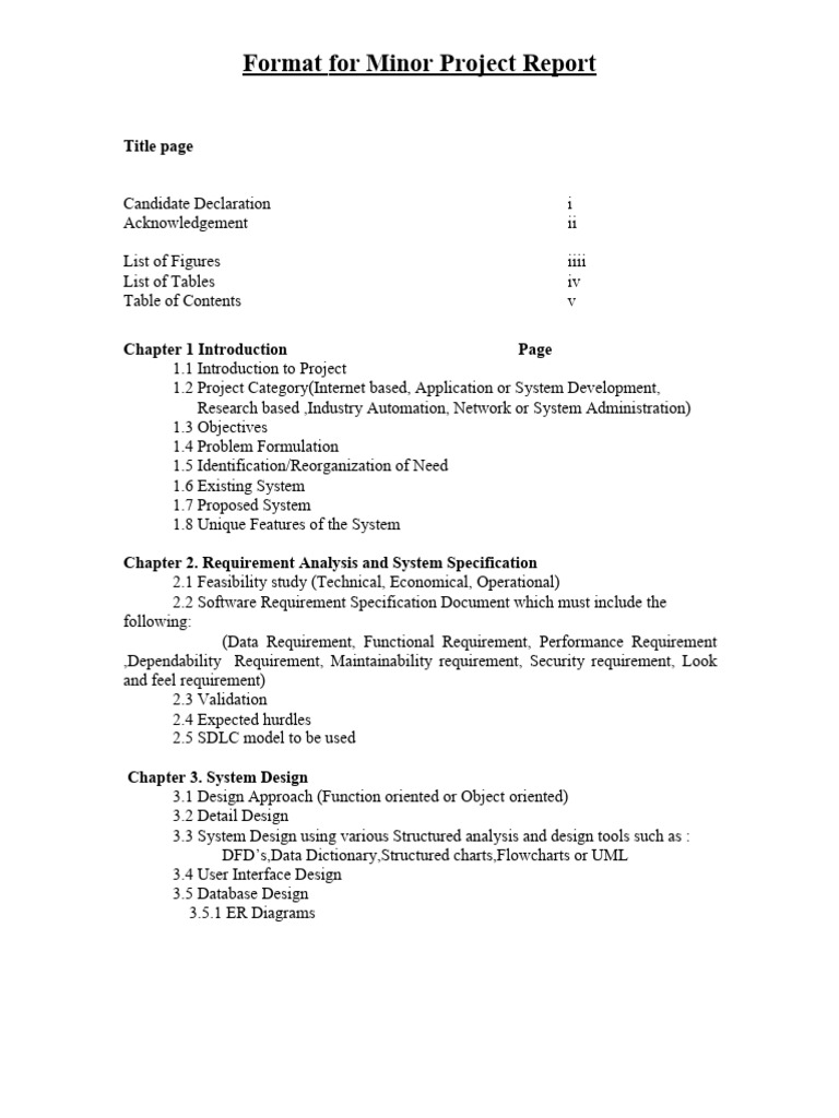 Format of Mini Project | PDF
