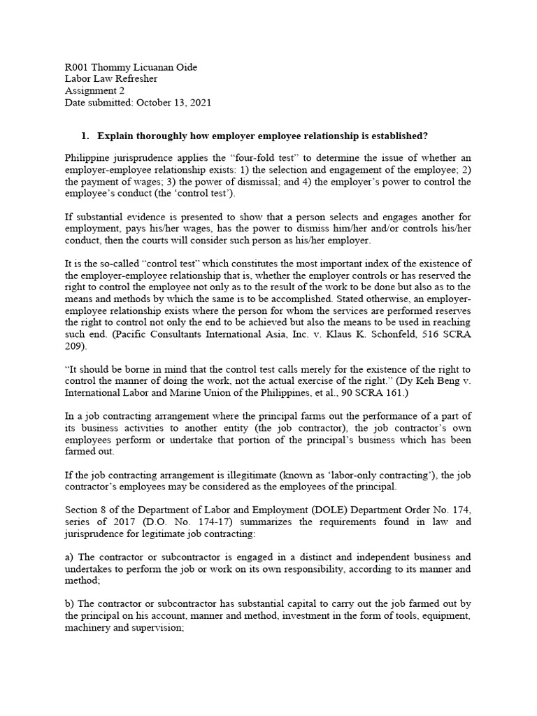 Labor (Assignment 2) - Oide | PDF