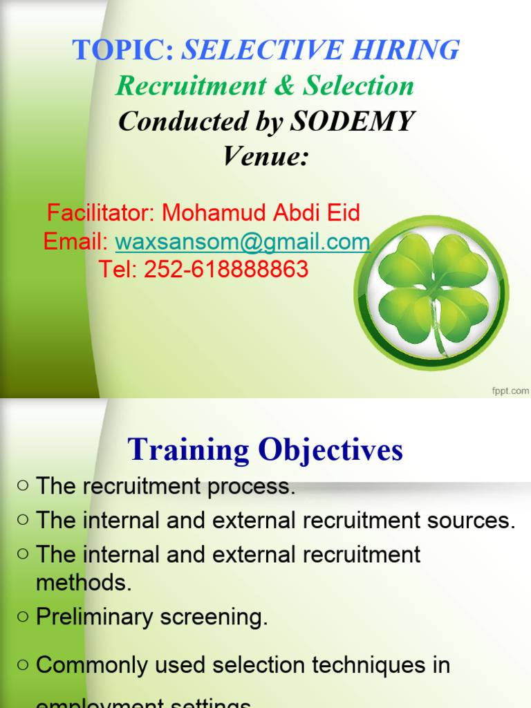 Selective Hiring | PDF | Recruitment | Employment