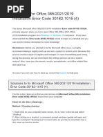 Error Code 30183 in Microsoft Office | PDF | Computers